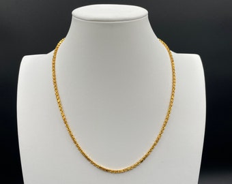 24K .999 Thai Baht Gold Chain Necklace Angular Box and Chain Link 15g ...