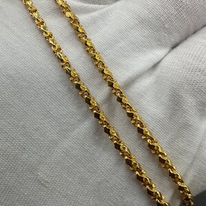 24K .9999 Yellow Gold Thai Baht Diamond Shape Link Chain - Etsy