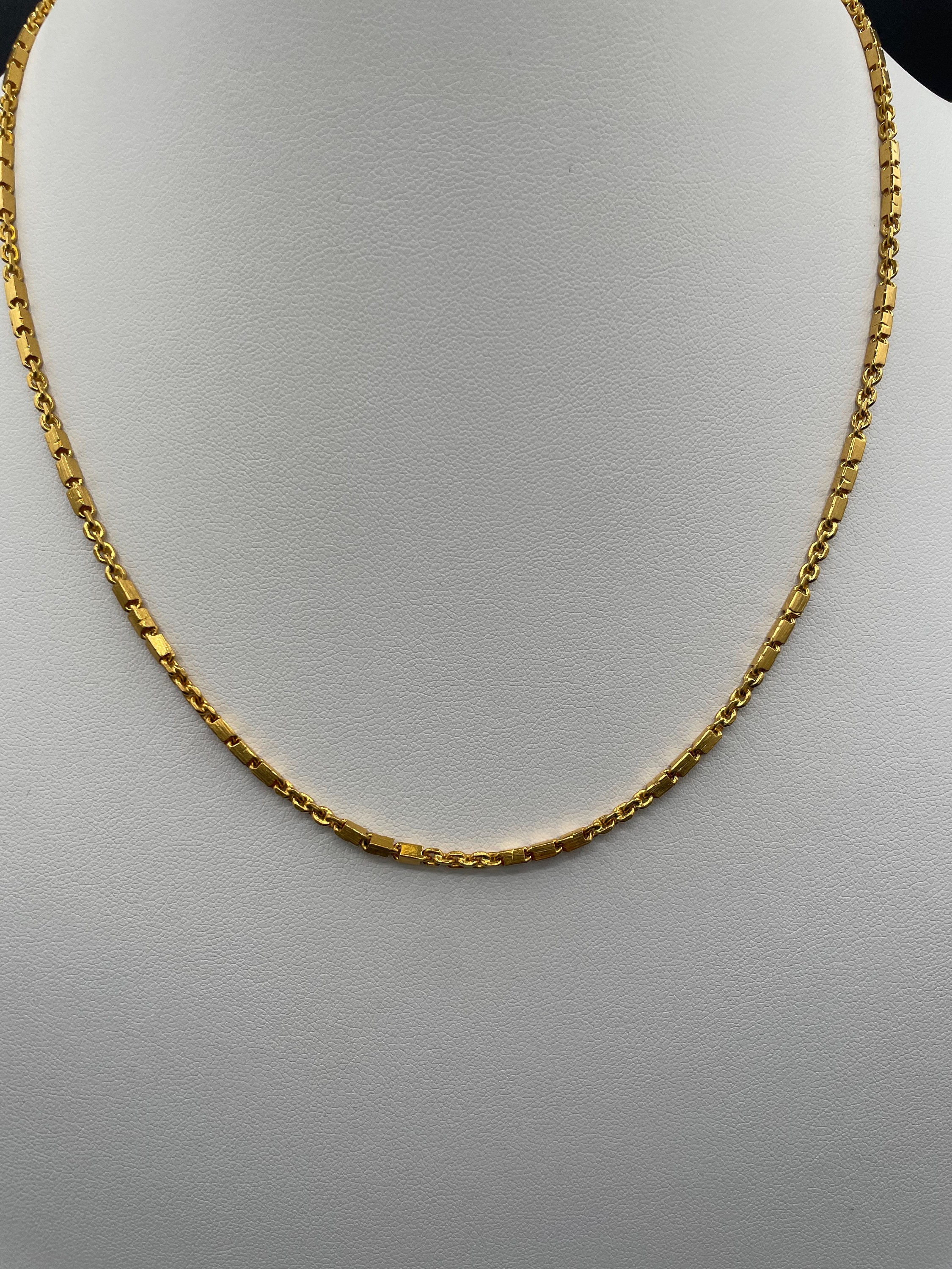 24k Thai Baht Solid Gold Box and Chainlink Necklace 15 and 22 Grams - Etsy