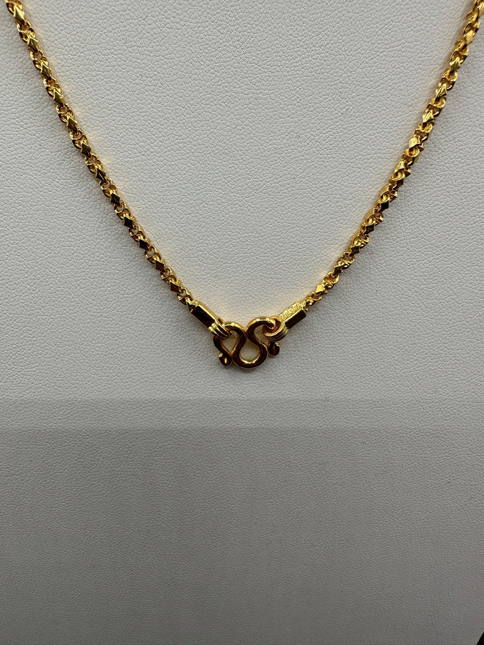 24K .9999 Yellow Gold Thai Baht Diamond Shape Link Chain - Etsy