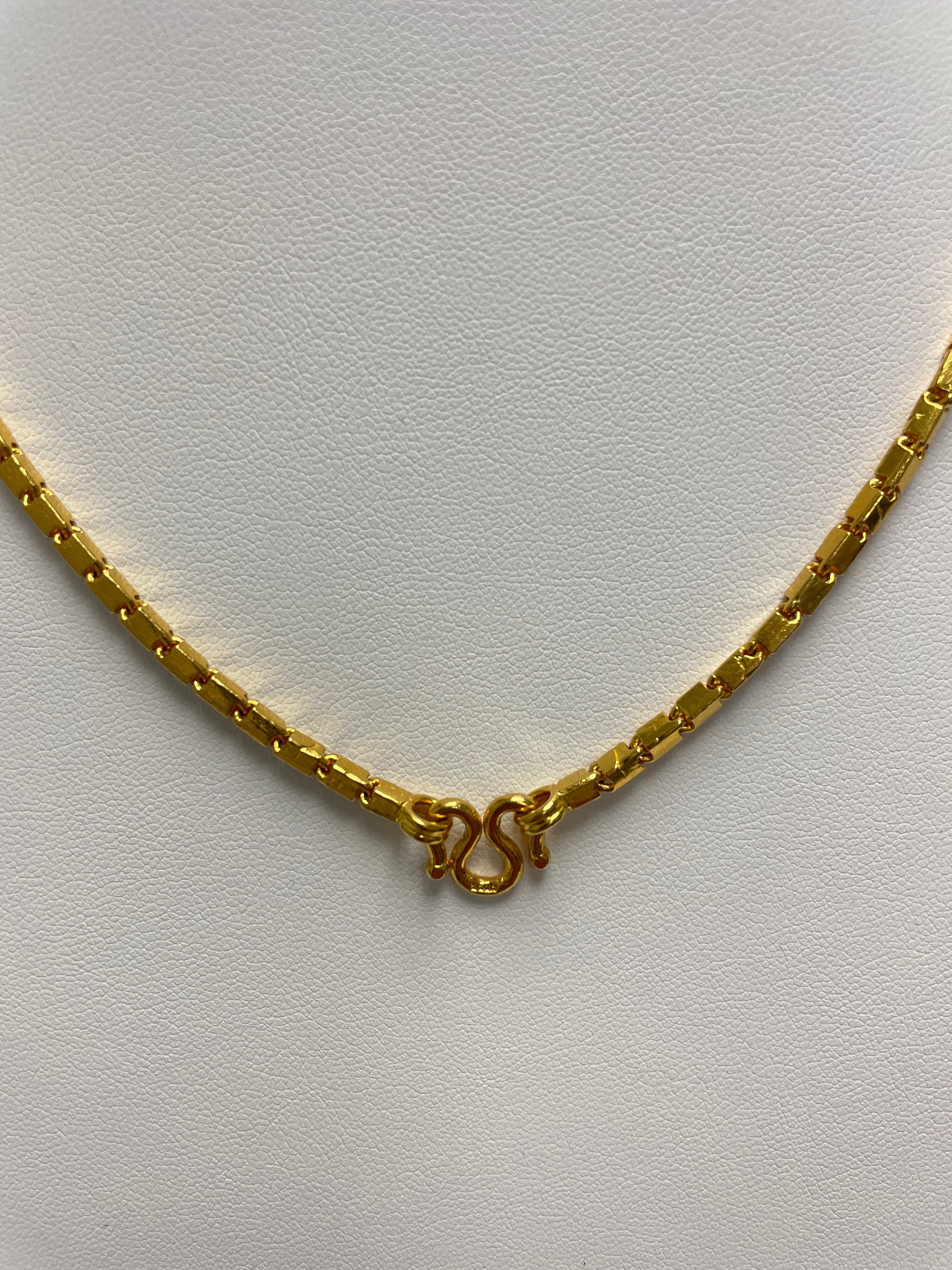 24K .9999 Thai Baht Gold Box Link Chain - Etsy