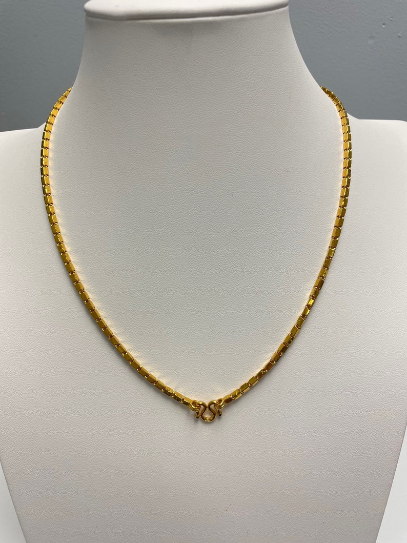 24K .9999 Thai Baht Gold Box Link Chain - Etsy