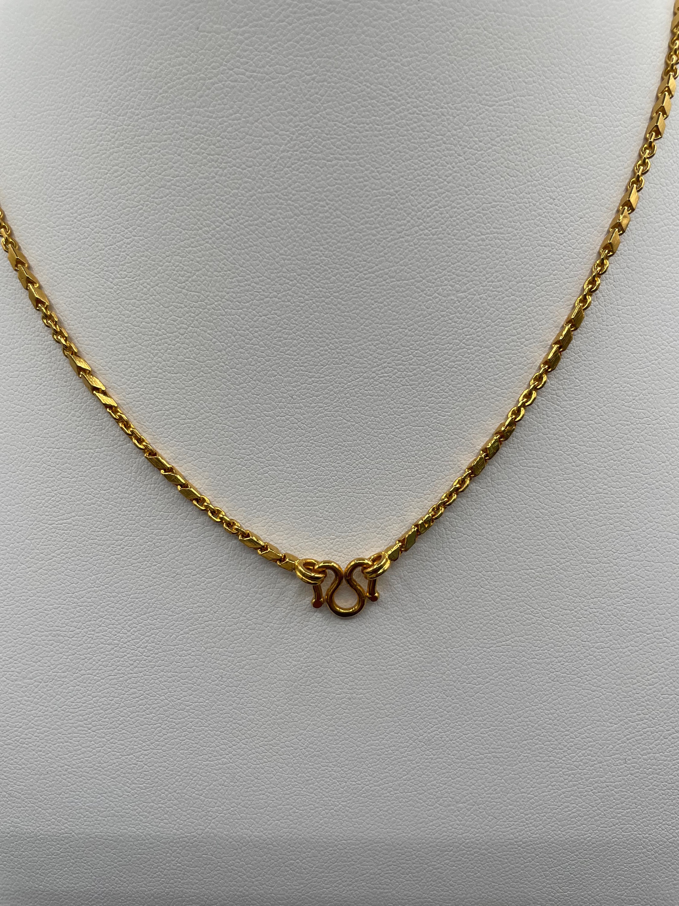 24K .999 Thai Baht Gold Chain Necklace Angular Box and Chain Link 15g ...