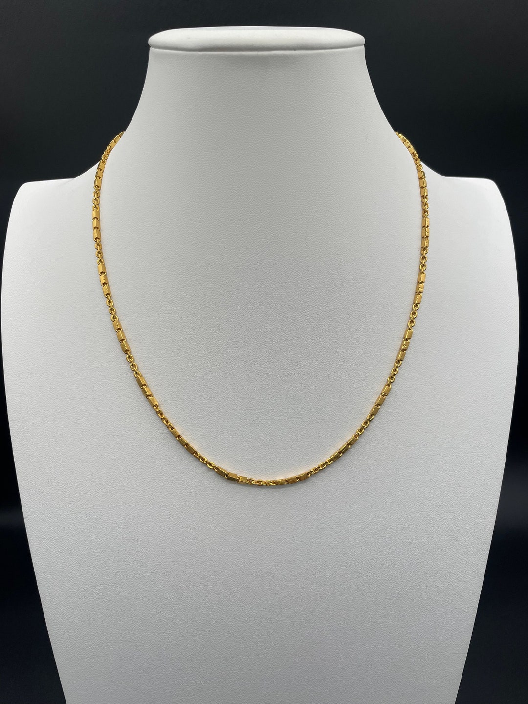 24k Thai Baht Solid Gold Box and Chainlink Necklace 15, 18.75, 22.5g - Etsy