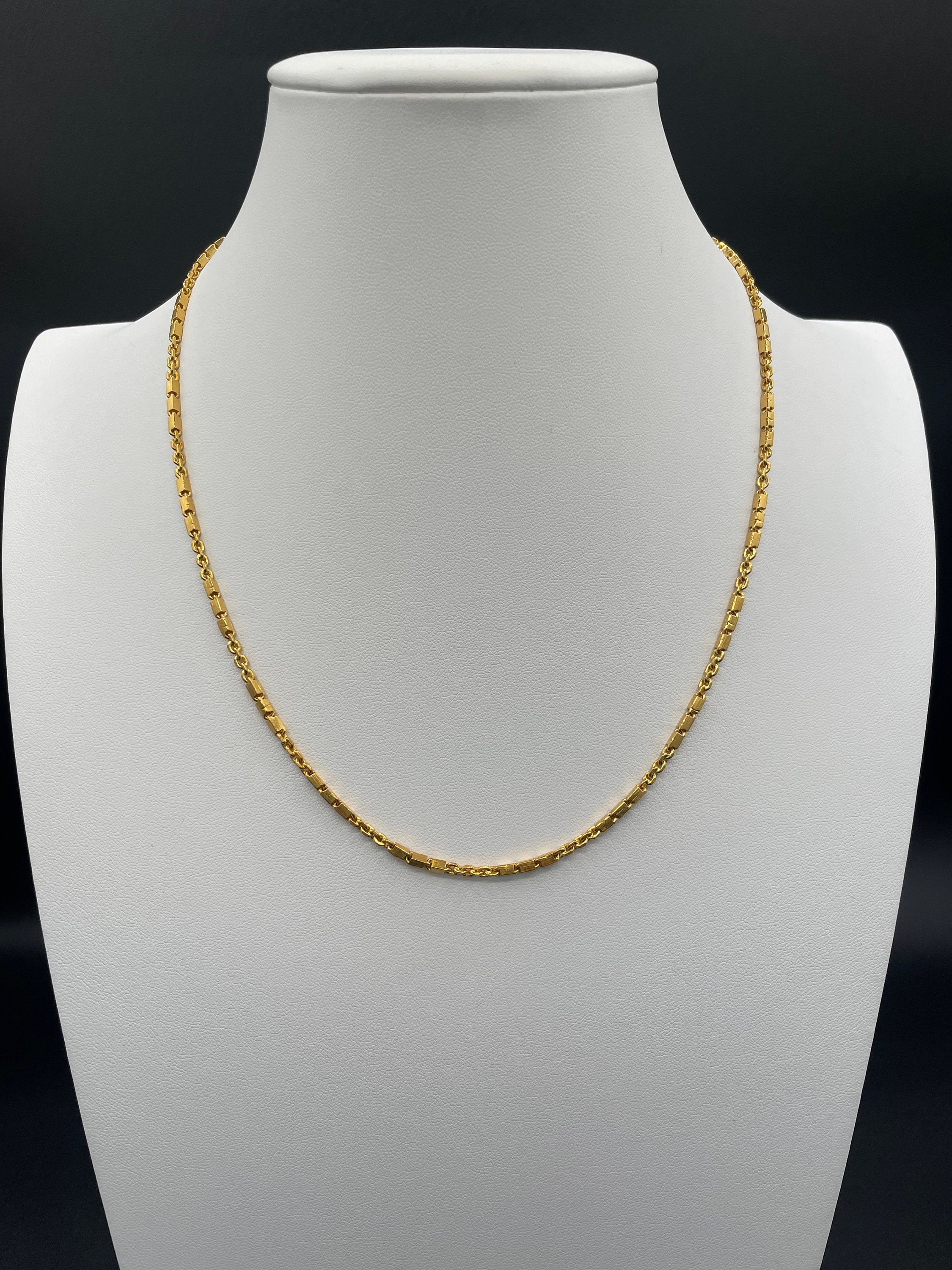 24k Thai Baht Solid Gold Chain Necklace With Box and Chainlink - Etsy