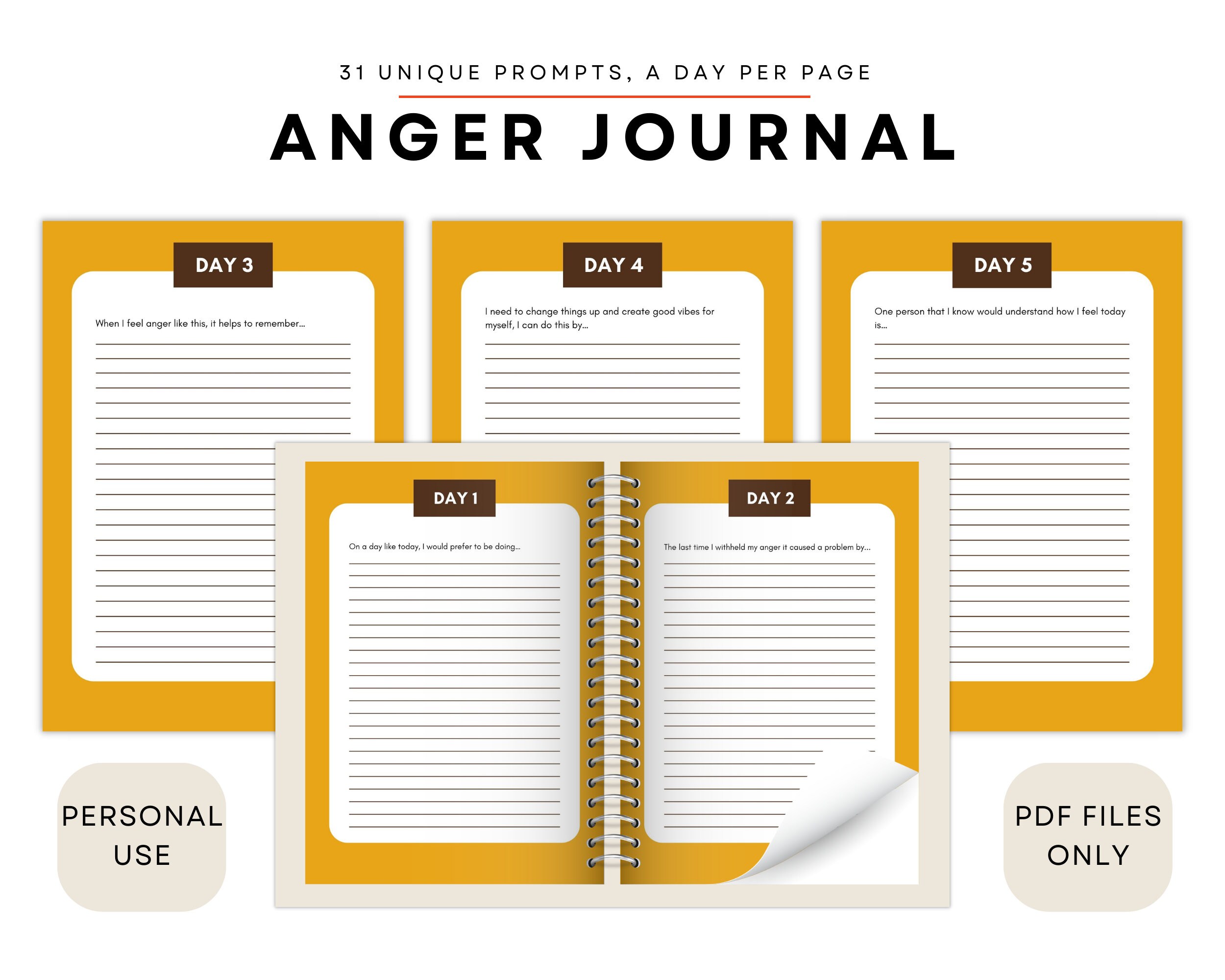 Printable Overcome Anger Bundle Anger Workbook Anger Journal Anger ...