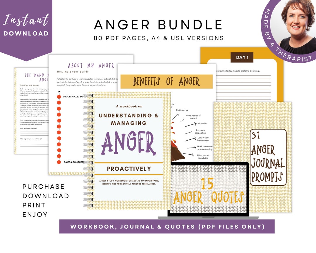 Printable Overcome Anger Bundle Anger Workbook Anger Journal Anger ...