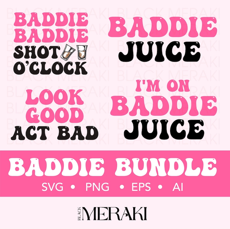 Baddie Design Bundle (svg, Png, Eps, Ai Cut Files) (digital Download ...