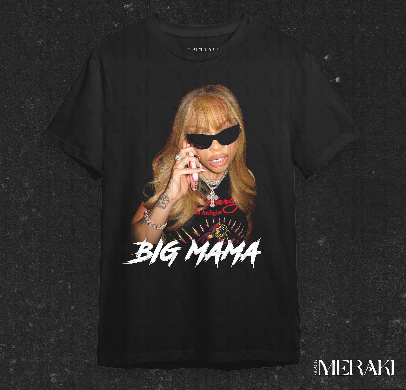 Latto - Big Mama Graphic T-shirt - Female Rapper Phone Grill Design Tee ...