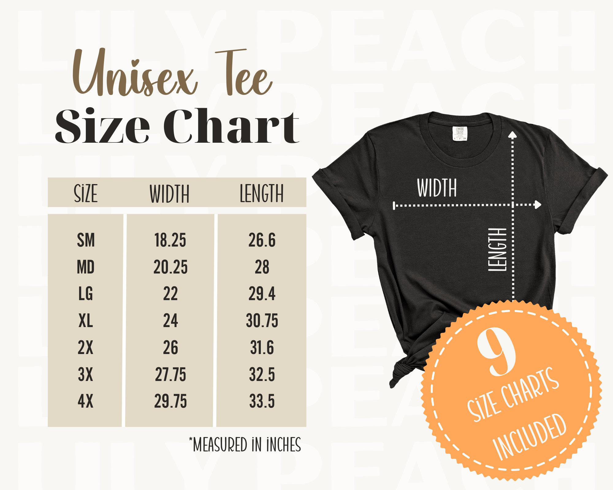 Comfort Colors 1717 Size Chart, 1717 Size Chart, Cc1717 Size Chart ...