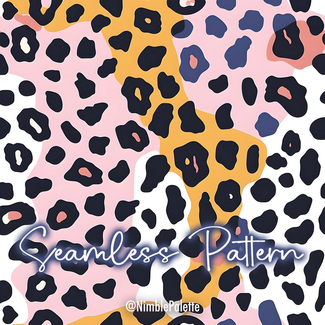 Printable Pastel Abstract Leopard Seamless Pattern, Cheetah Pattern ...