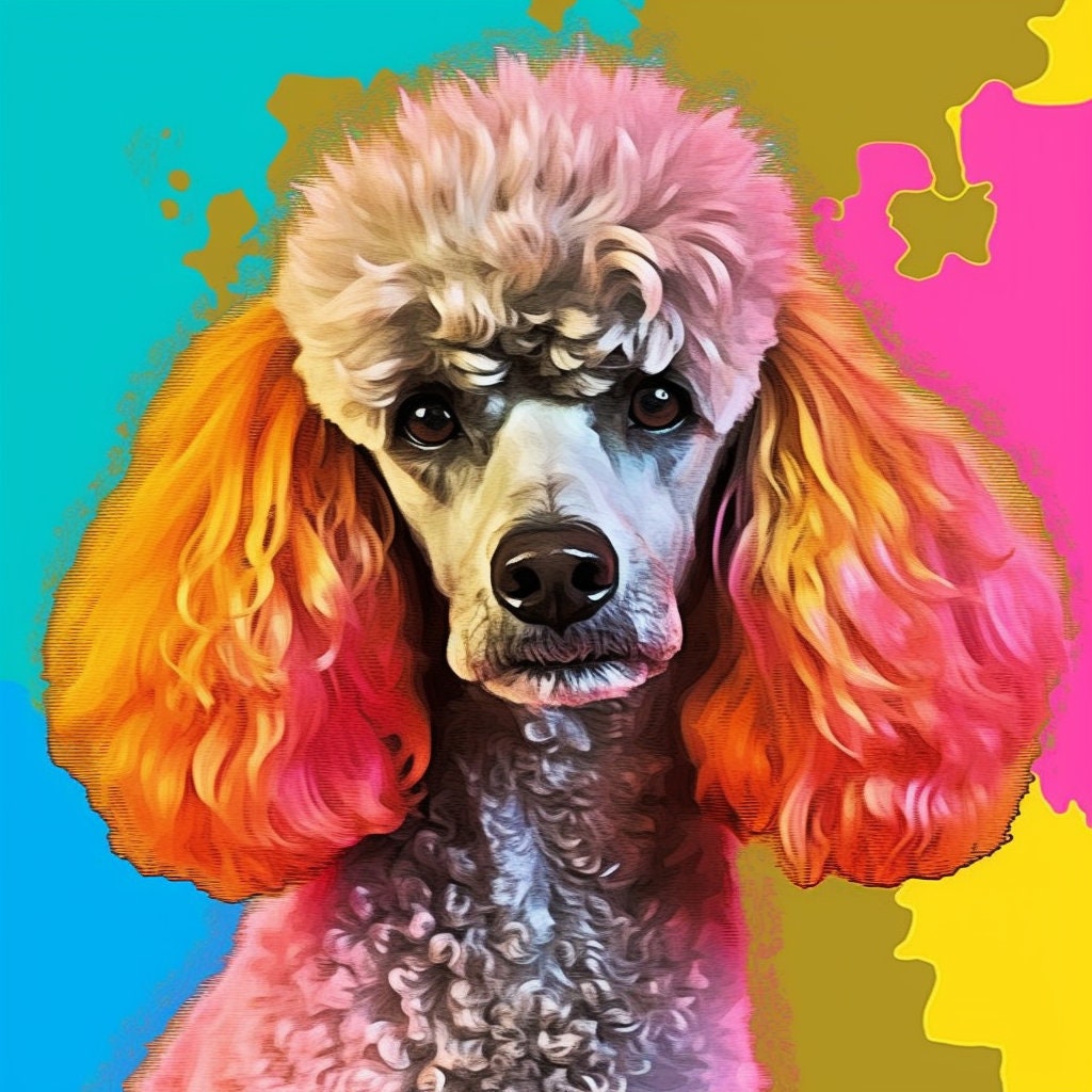 Poodle Pop: A Stylish Tribute to White Poodles in Warhol's Style - Etsy