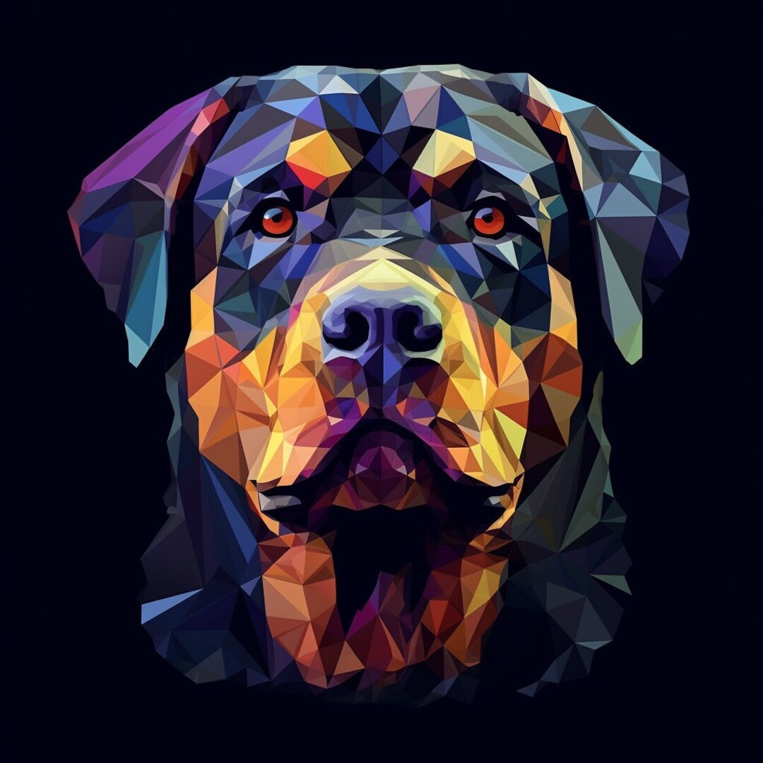 Bold Resilience: Rottweiler in Geometric Abstraction - Etsy