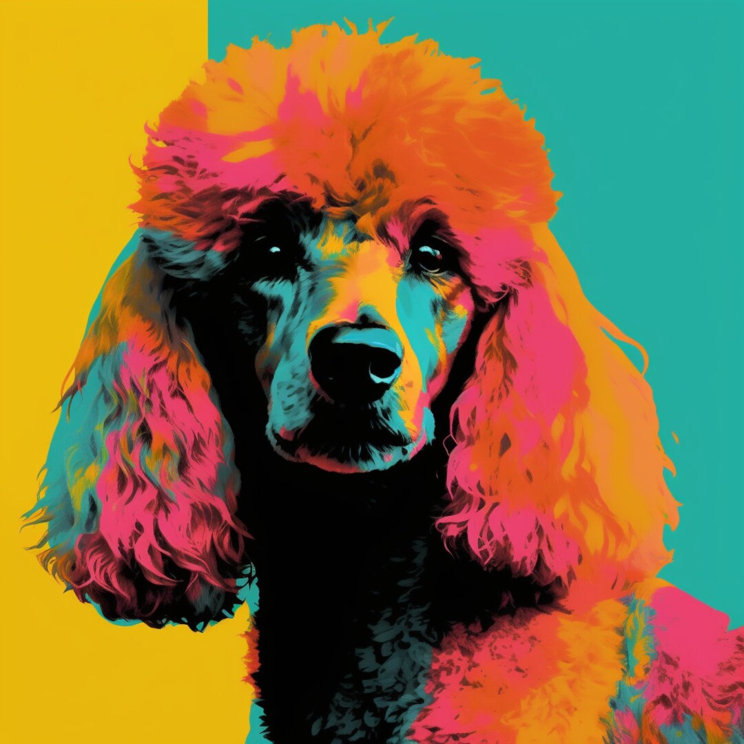Rainbow Poodle Pop: A Colorful Tribute to Poodles in Warhol's Style - Etsy