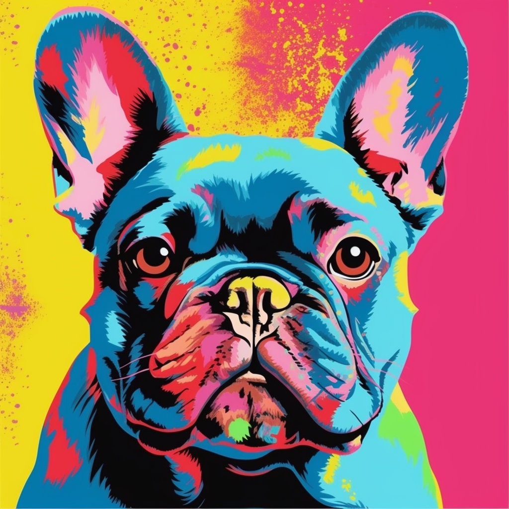 Warhol's Frenchie: Pop Art Delight With French Bulldog - Etsy