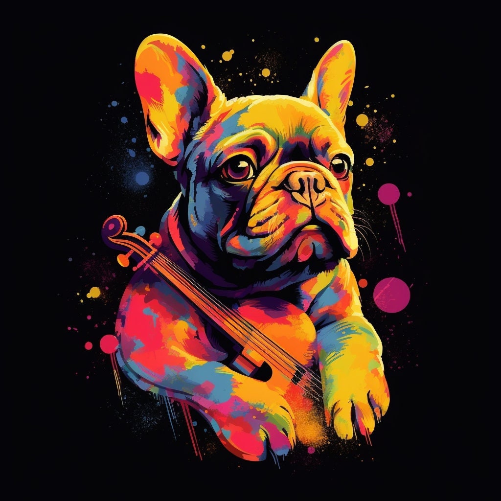 Frenchie in the Color of Music - Etsy