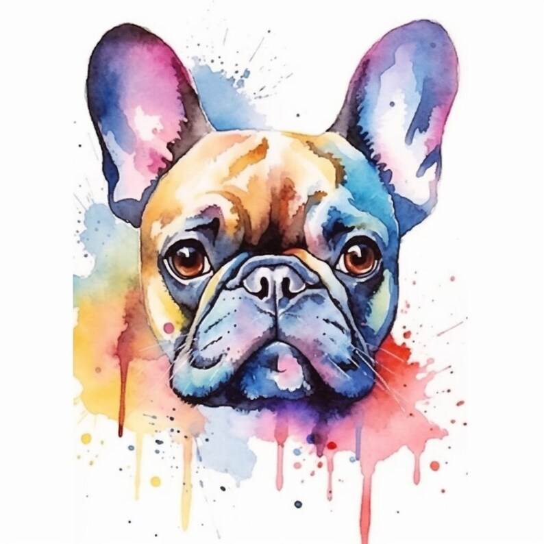 Frenchie in Watercolor - Etsy
