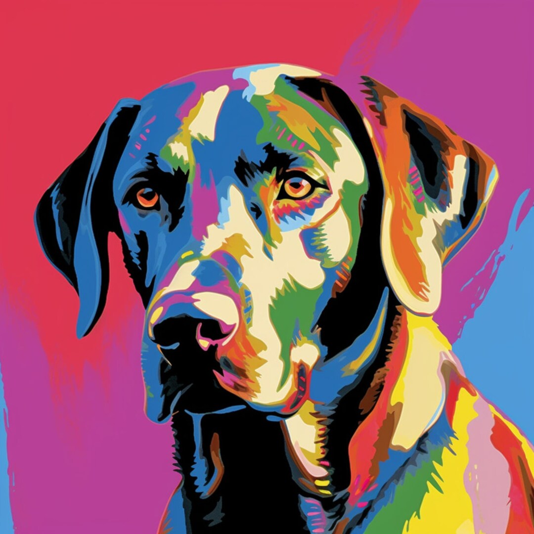 Black Lab Pop: A Striking Tribute to Labrador Retrievers in Warhol's ...