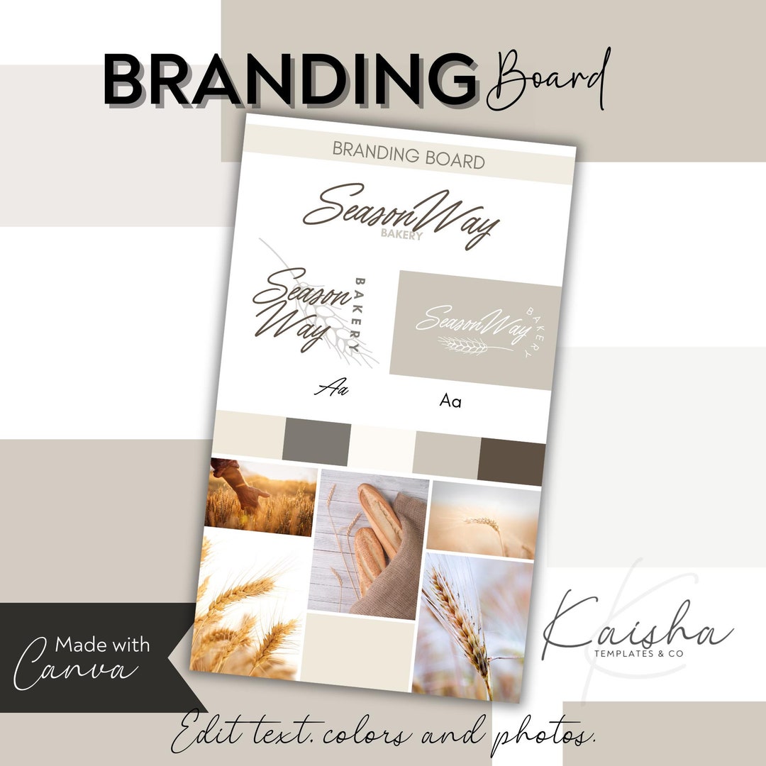 Editable Brand Board Template, Brand Board, DIY Brand Kit, Business ...