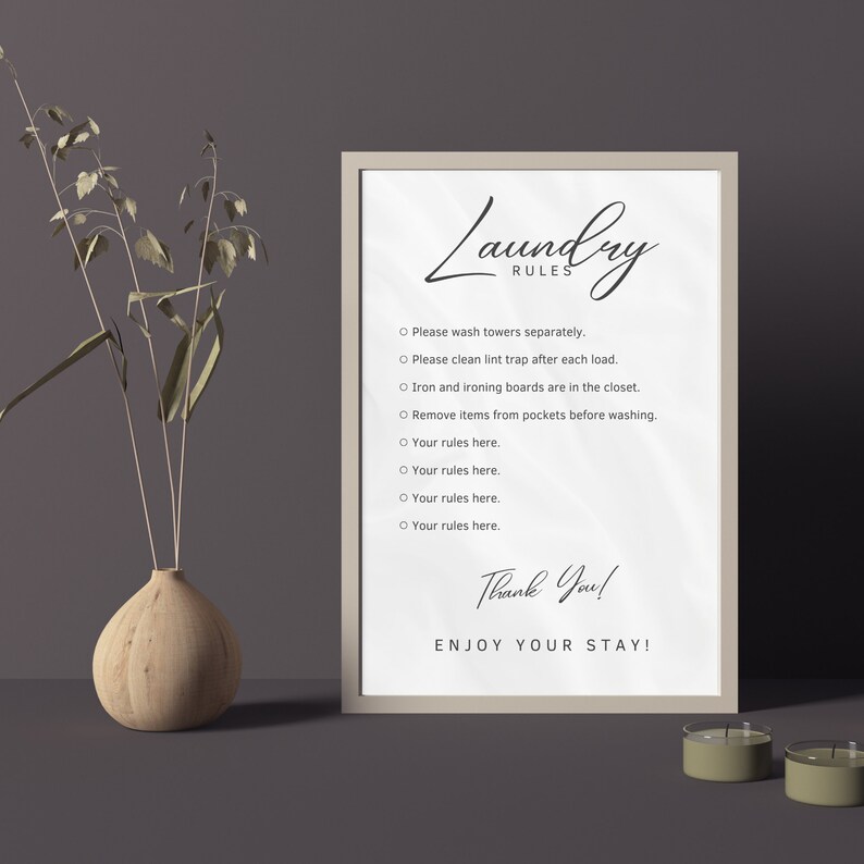 Airbnb Laundry Sign Template / Airbnb Welcome Guide / Final Airbnb ...