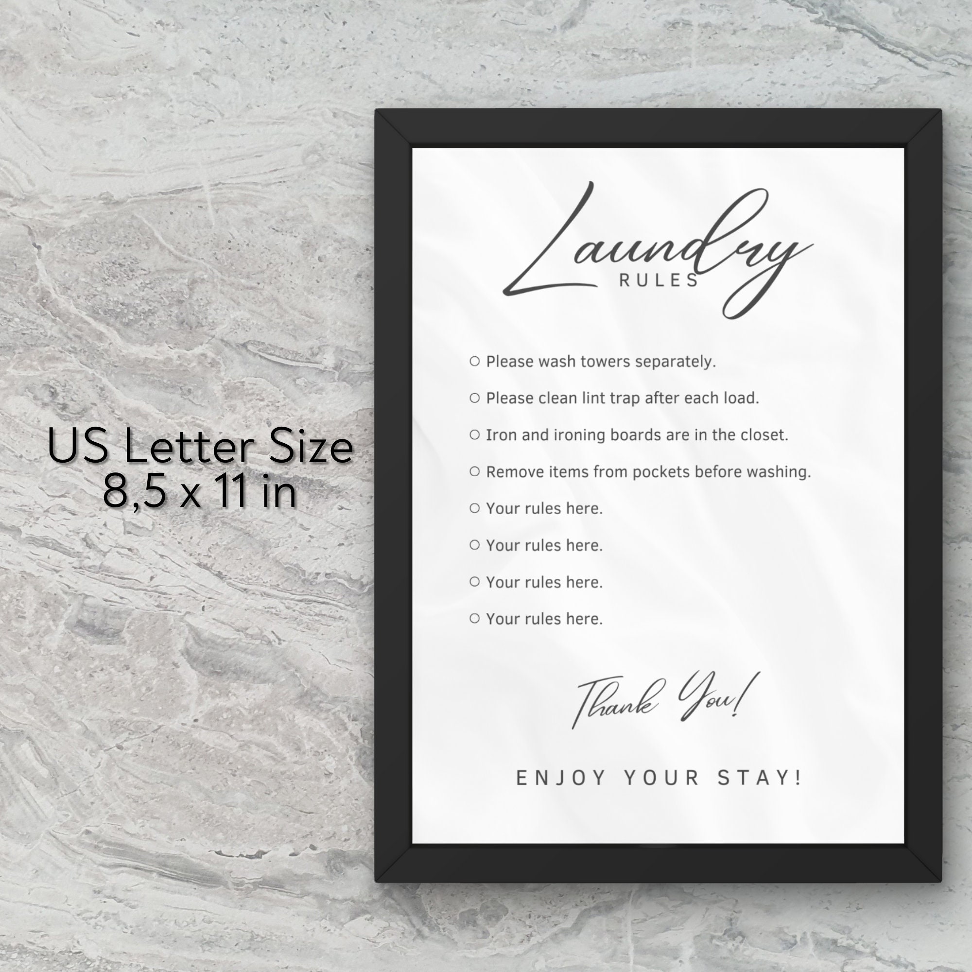Airbnb Laundry Sign Template / Airbnb Welcome Guide / Final Airbnb ...