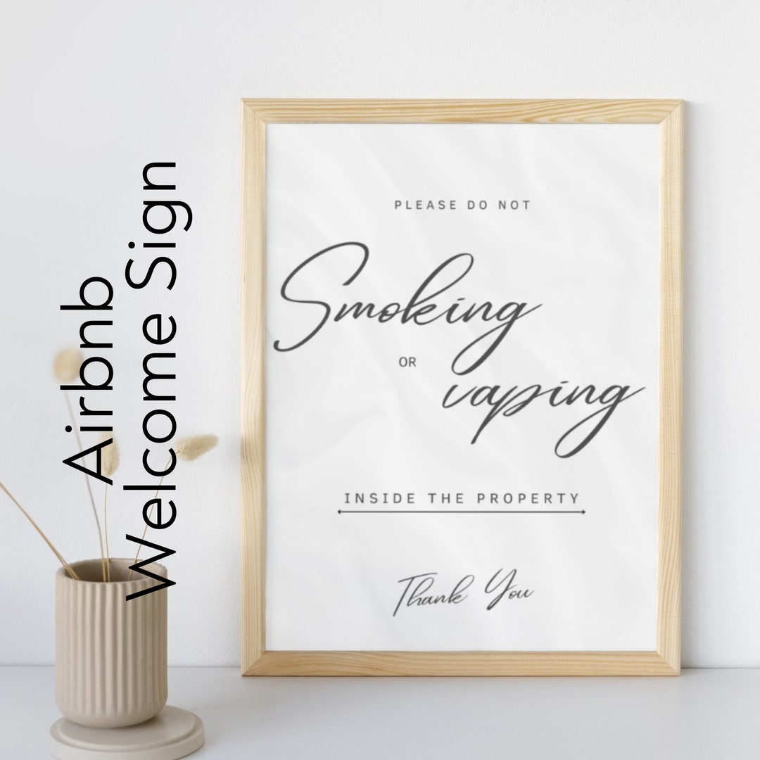 No Smoking No Rapping Sign Template Airbnb / Airbnb Welcome Guide / End ...
