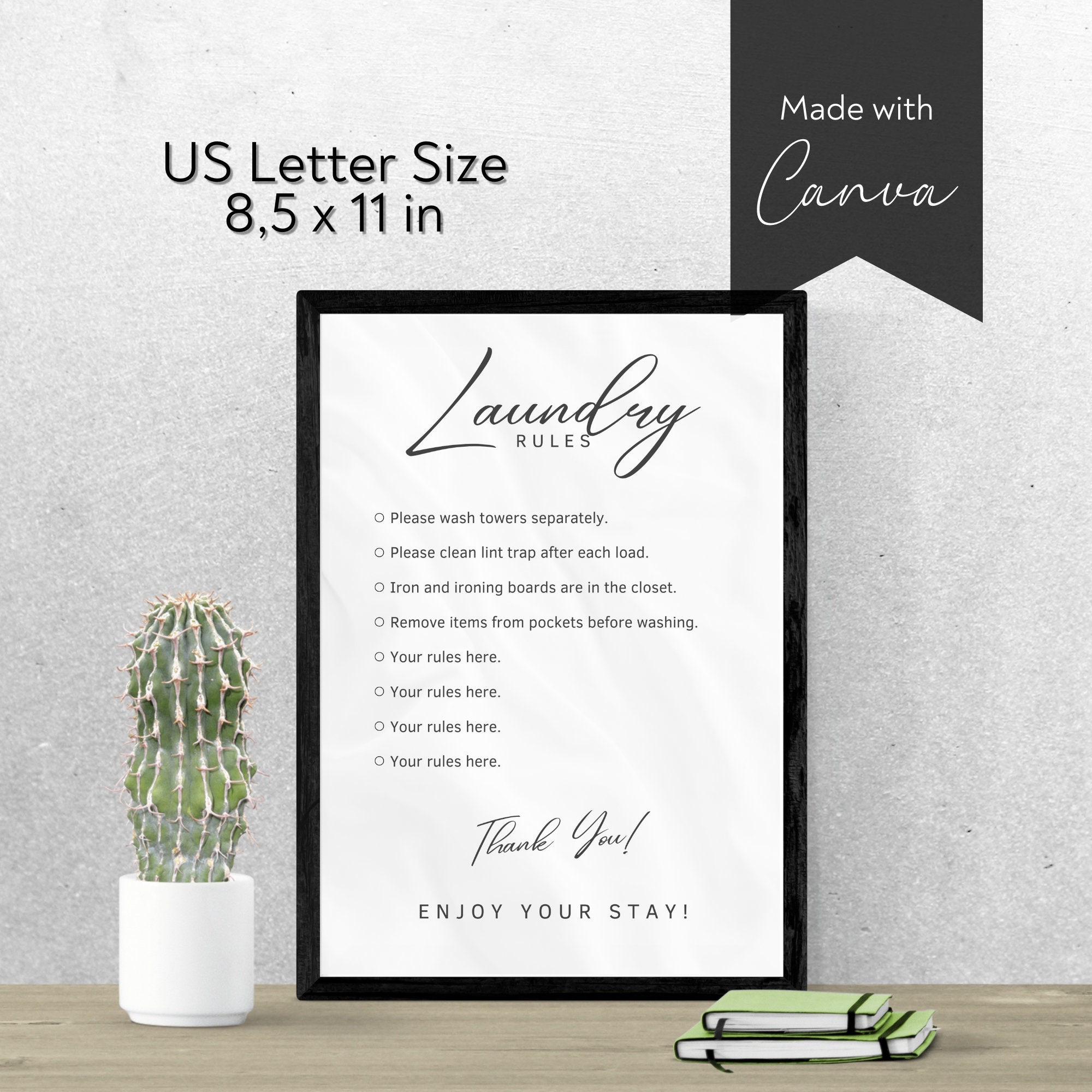 Airbnb Laundry Sign Template / Airbnb Welcome Guide / Final Airbnb ...
