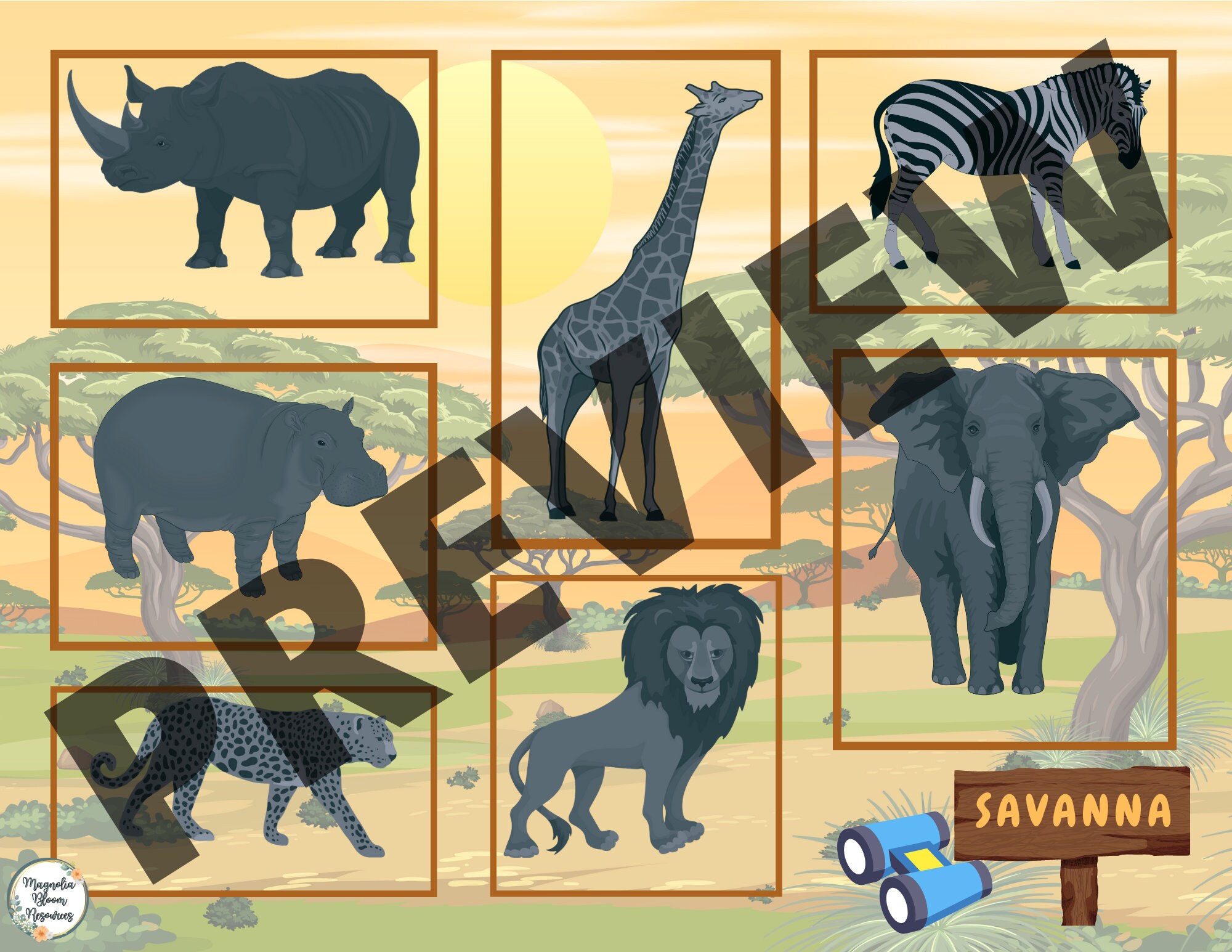 Safari Animals Activity Pages - Etsy