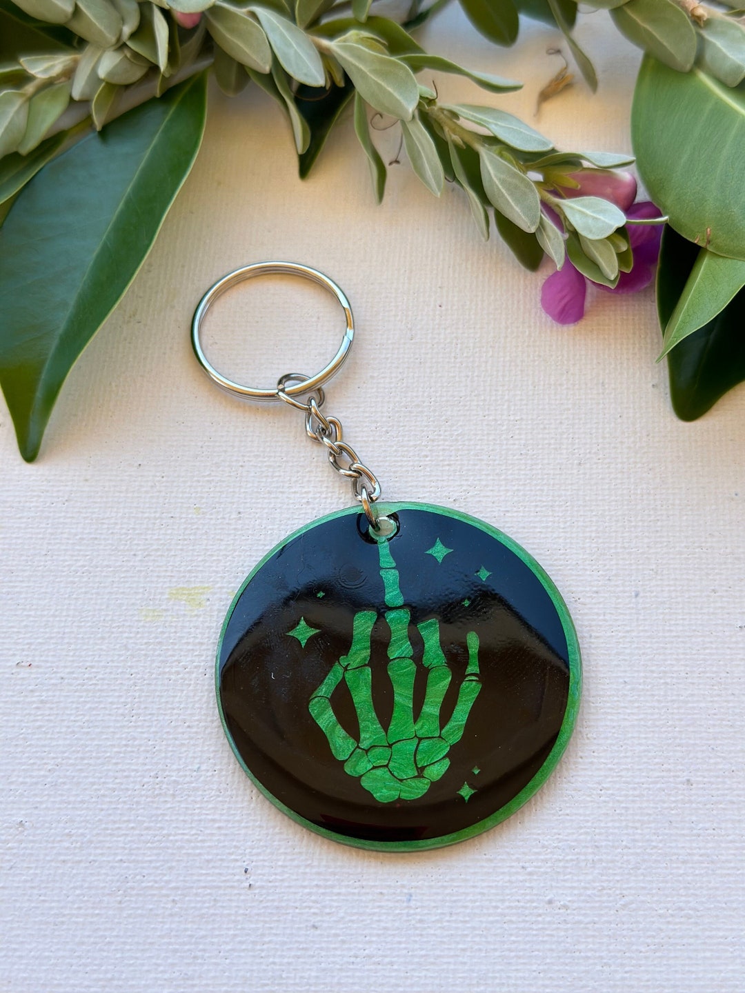 Skeleton Middle Finger Keychain - Etsy