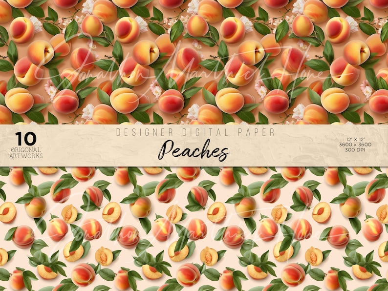 10 Peach Pattern | Peaches Clipart Peach Pattern Peach Digital Paper ...