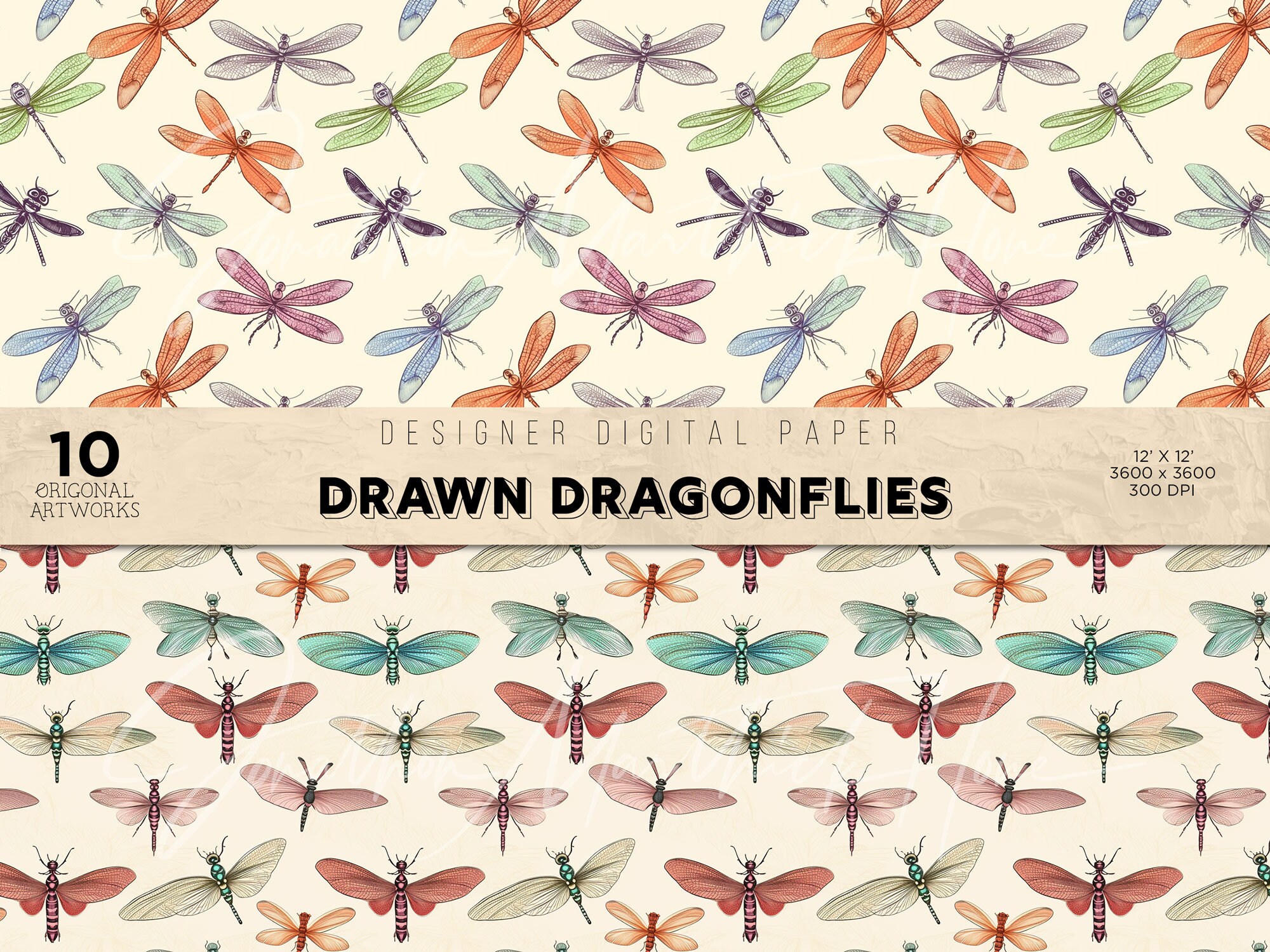 10 Drawn Dragonflies | Dragonfly Patterns Seamless Dragonflies Fairy ...
