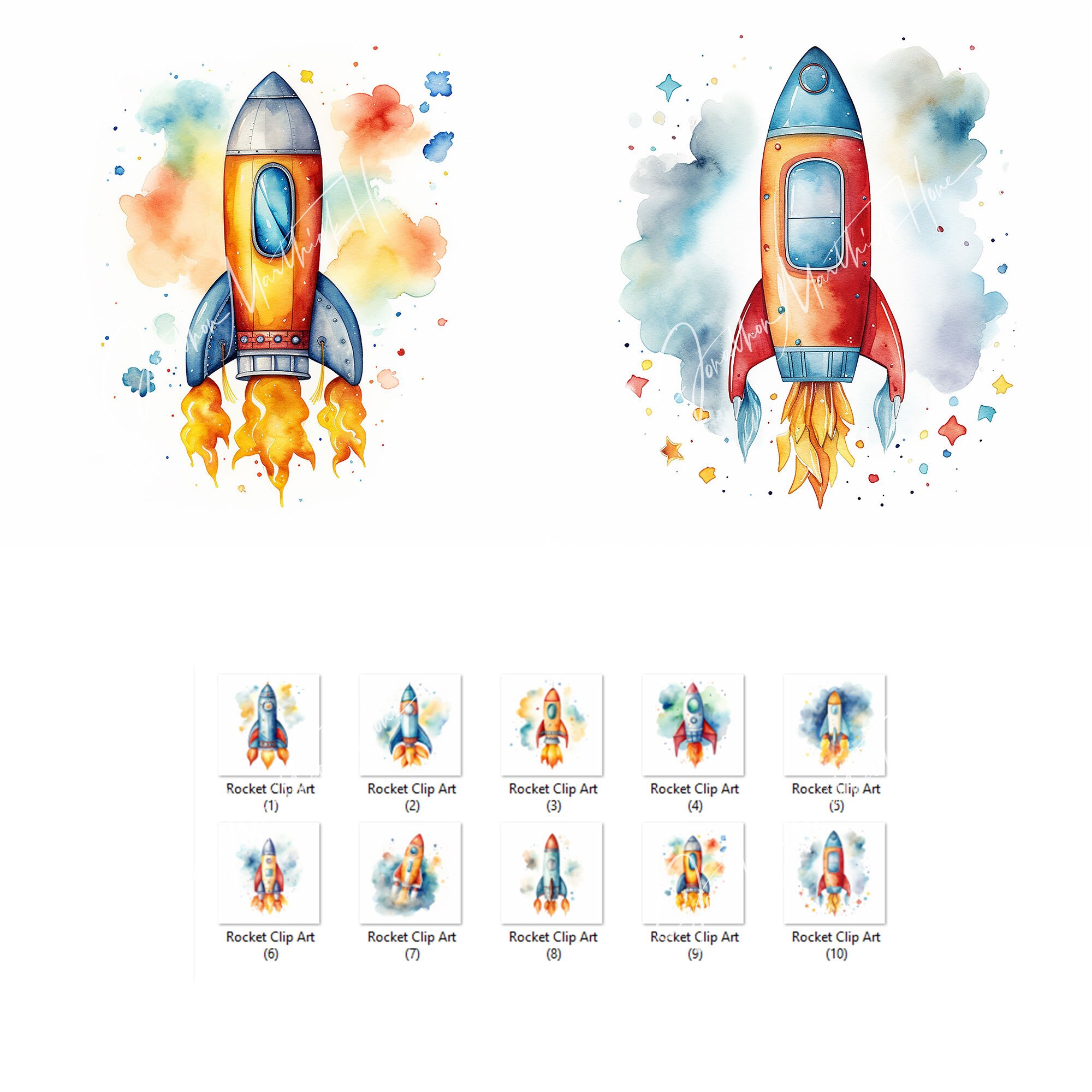 Watercolour Rocket Clipart Rocket PNG Clipart Space Rocket Graphics ...
