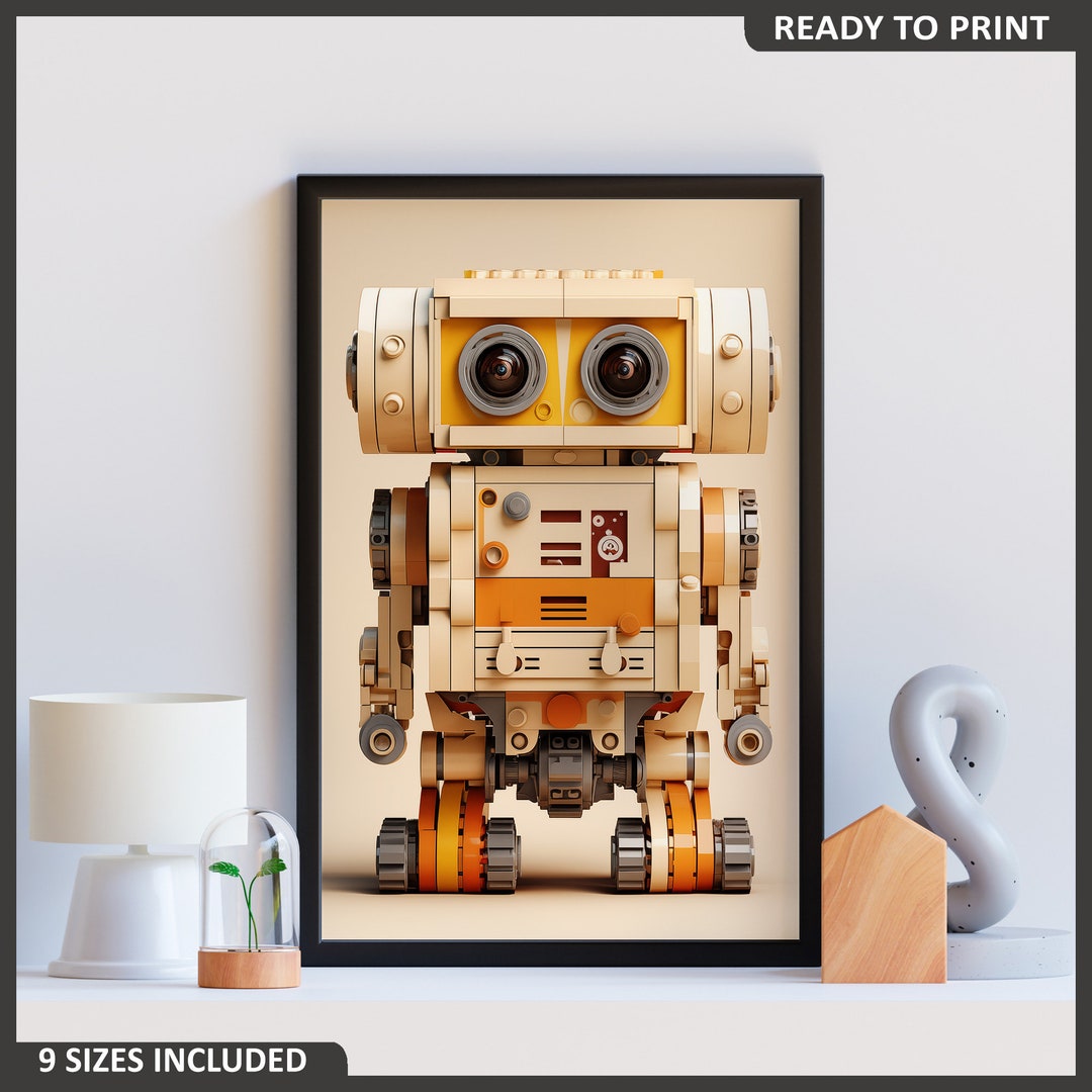 Robot Wall Art Building Block Robot Gift Building Block Cute Robot ...