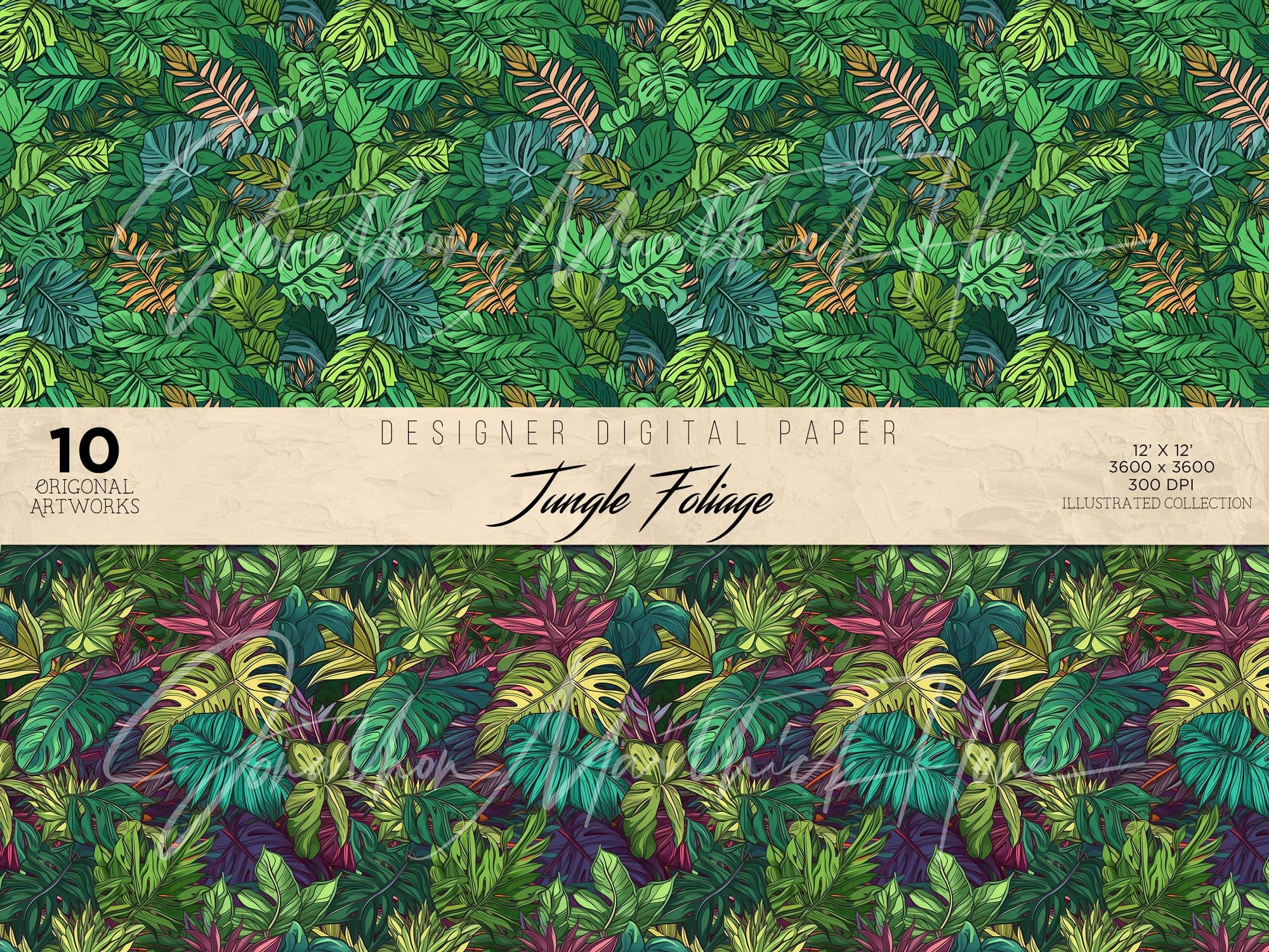 Jungle Foliage 10 Seamless Patterns Digital Paper - Etsy