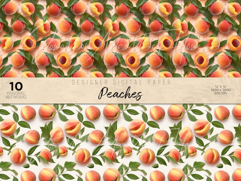 10 Peach Pattern | Peaches Clipart Peach Pattern Peach Digital Paper ...