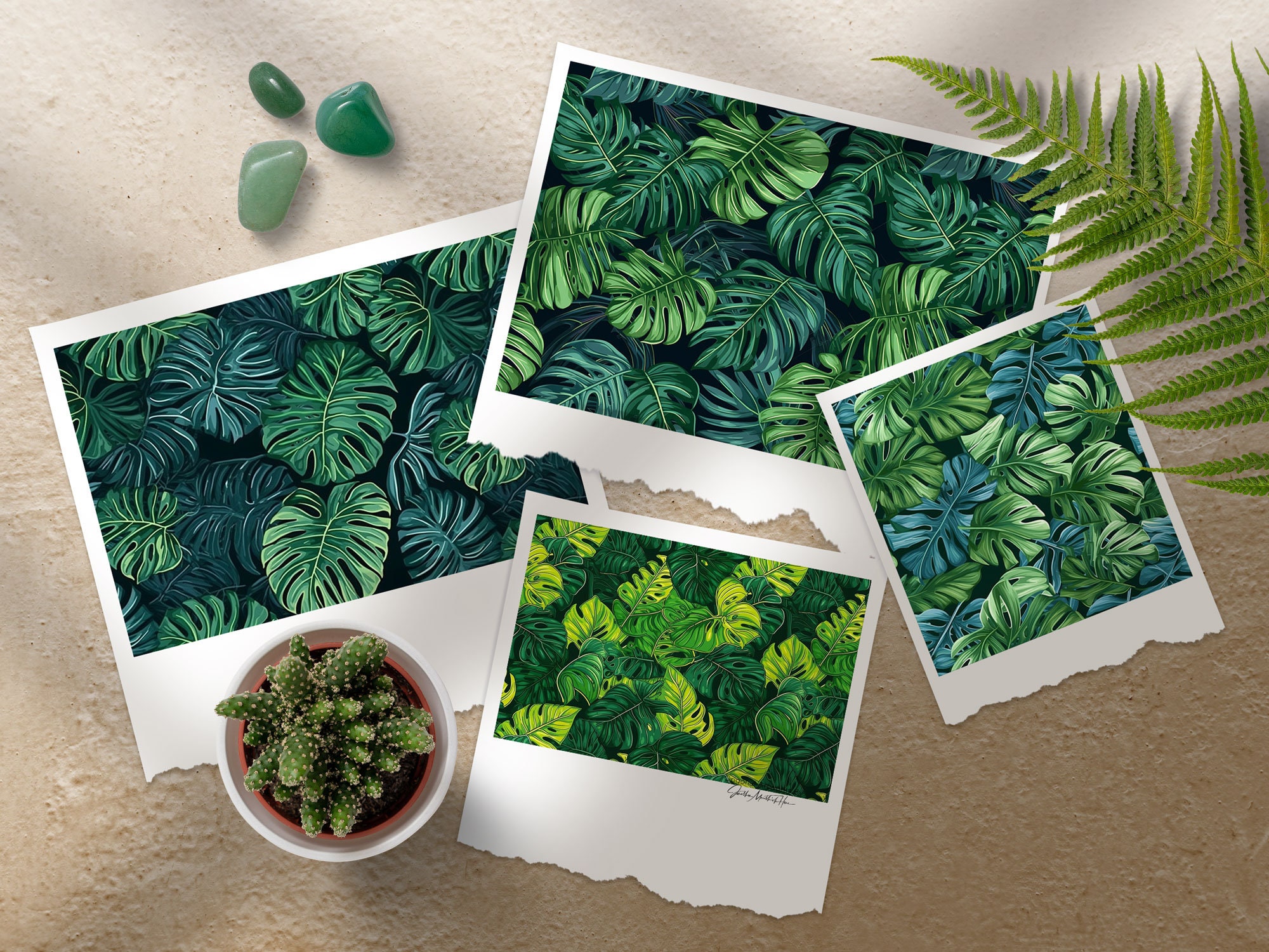 Monstera Leaf 10 Seamless Patterns Digital Paper Monstera Leaf Design ...