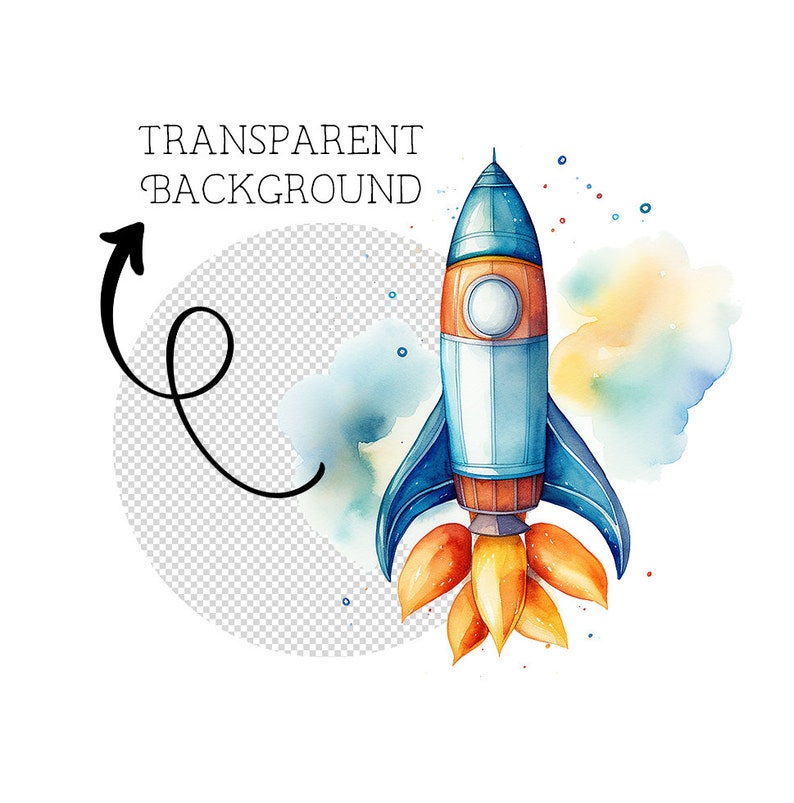 Watercolour Rocket Clipart Rocket PNG Clipart Space Rocket Graphics ...