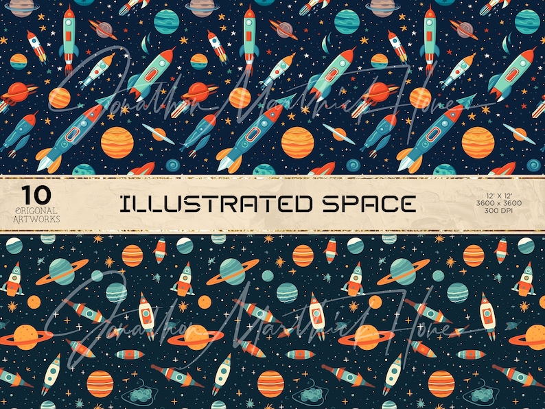 10 Illustrated Space | Space Background Space Wallpaper Space Seamless ...