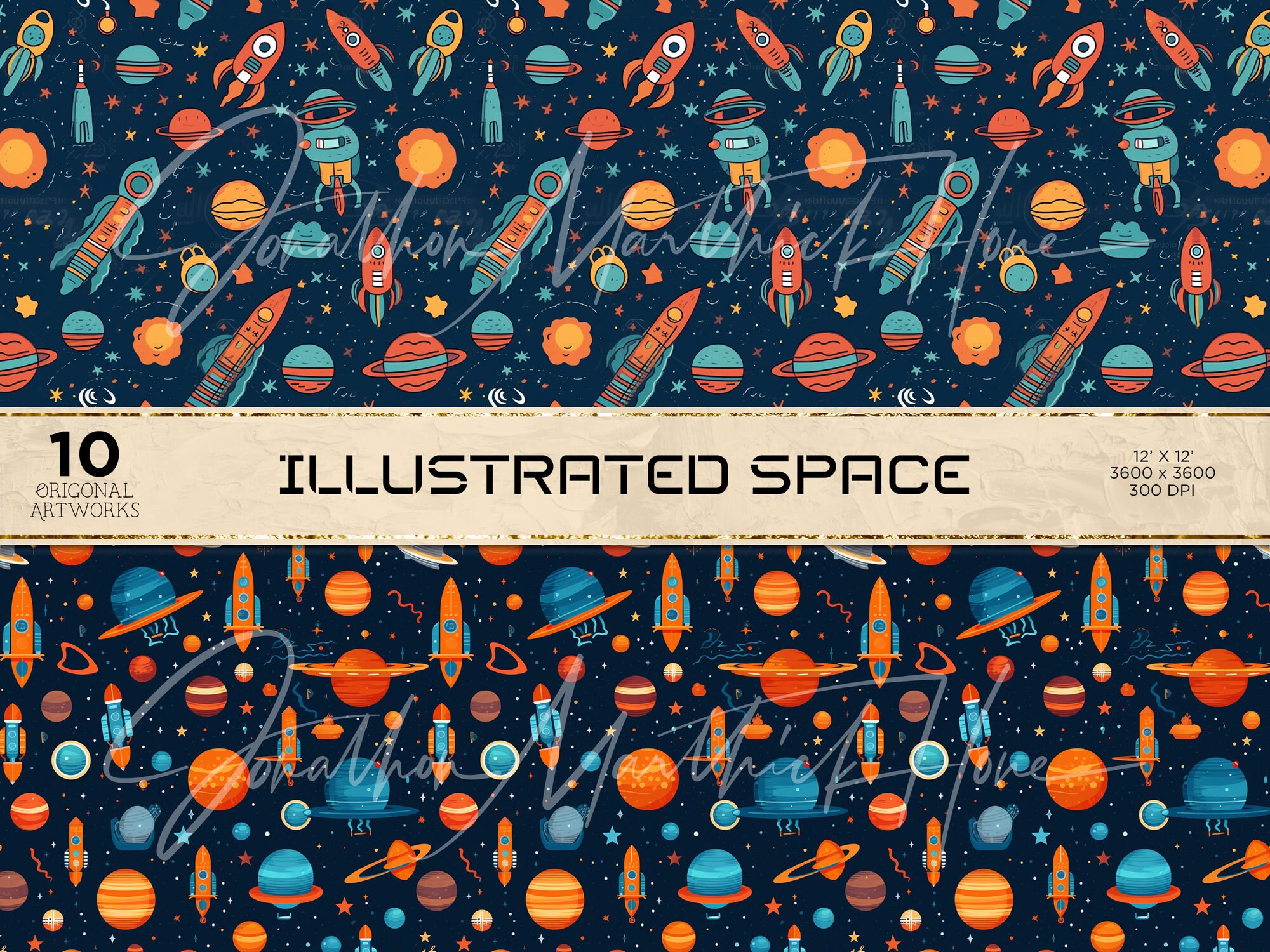 10 Illustrated Space | Space Background Space Wallpaper Space Seamless ...