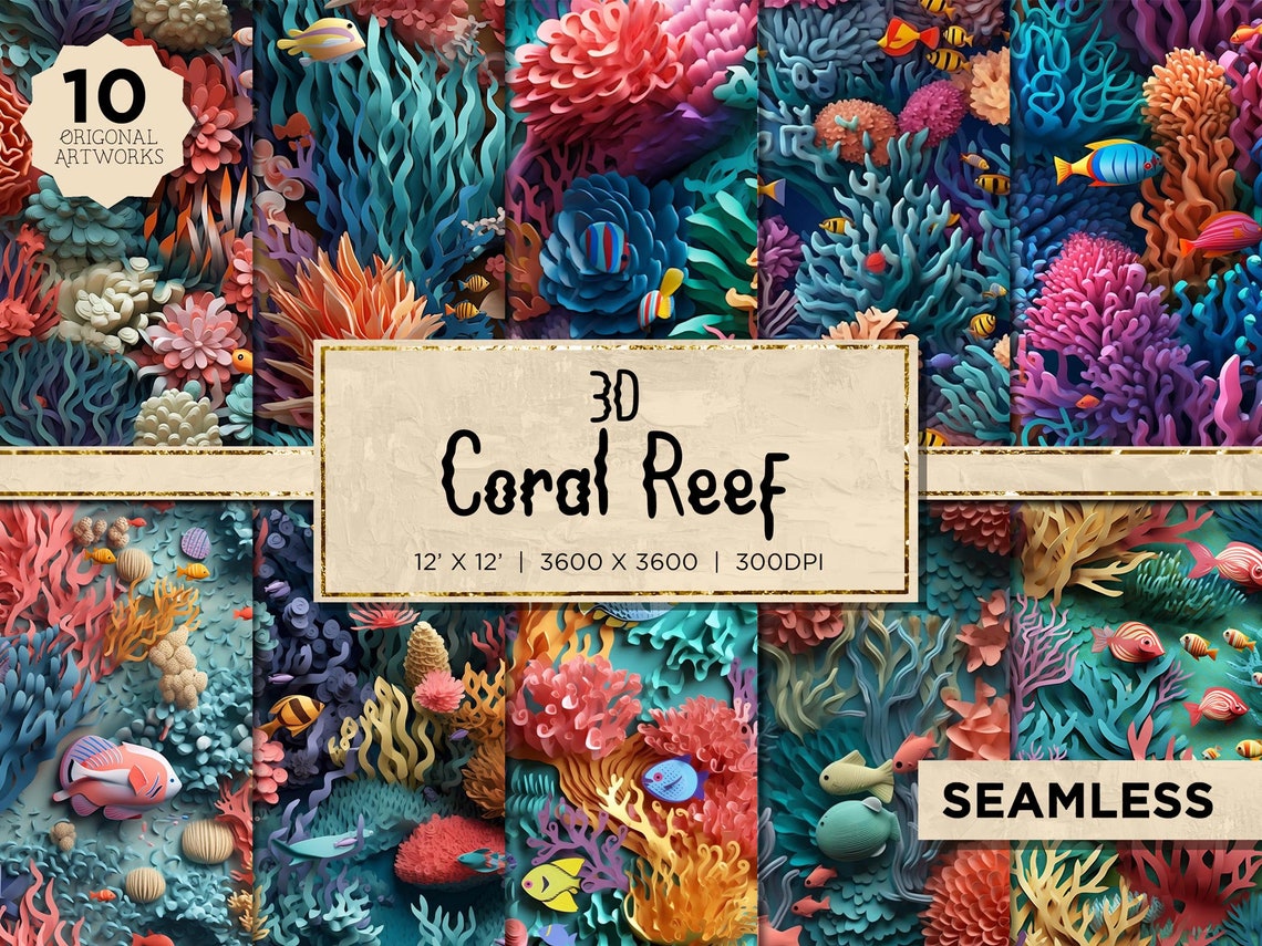 10 3D Coral Reef | Coral Reef Background Coral Reef Pattern Coral ...