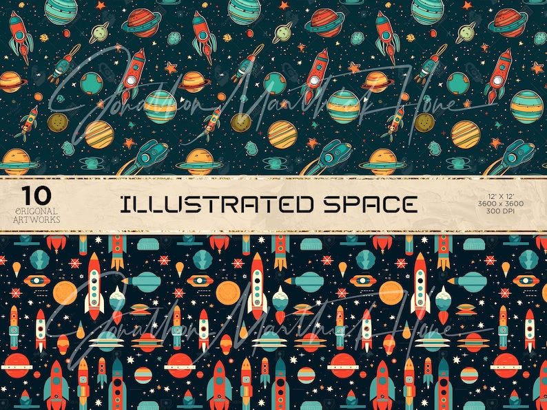 10 Illustrated Space | Space Background Space Wallpaper Space Seamless ...