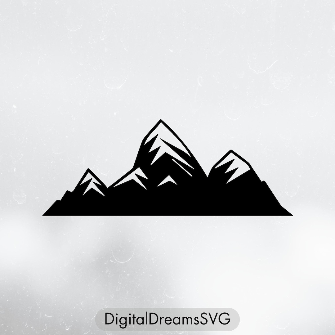 Minimalist Serene Mountain Range Svg Tranquil Mountains Range SVG ...