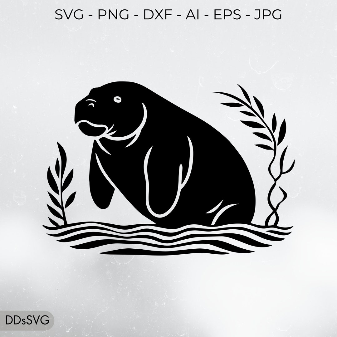Manatee SVG PNG Sea Cow Svg Gentle Manatee Svg Aquatic Svg - Etsy