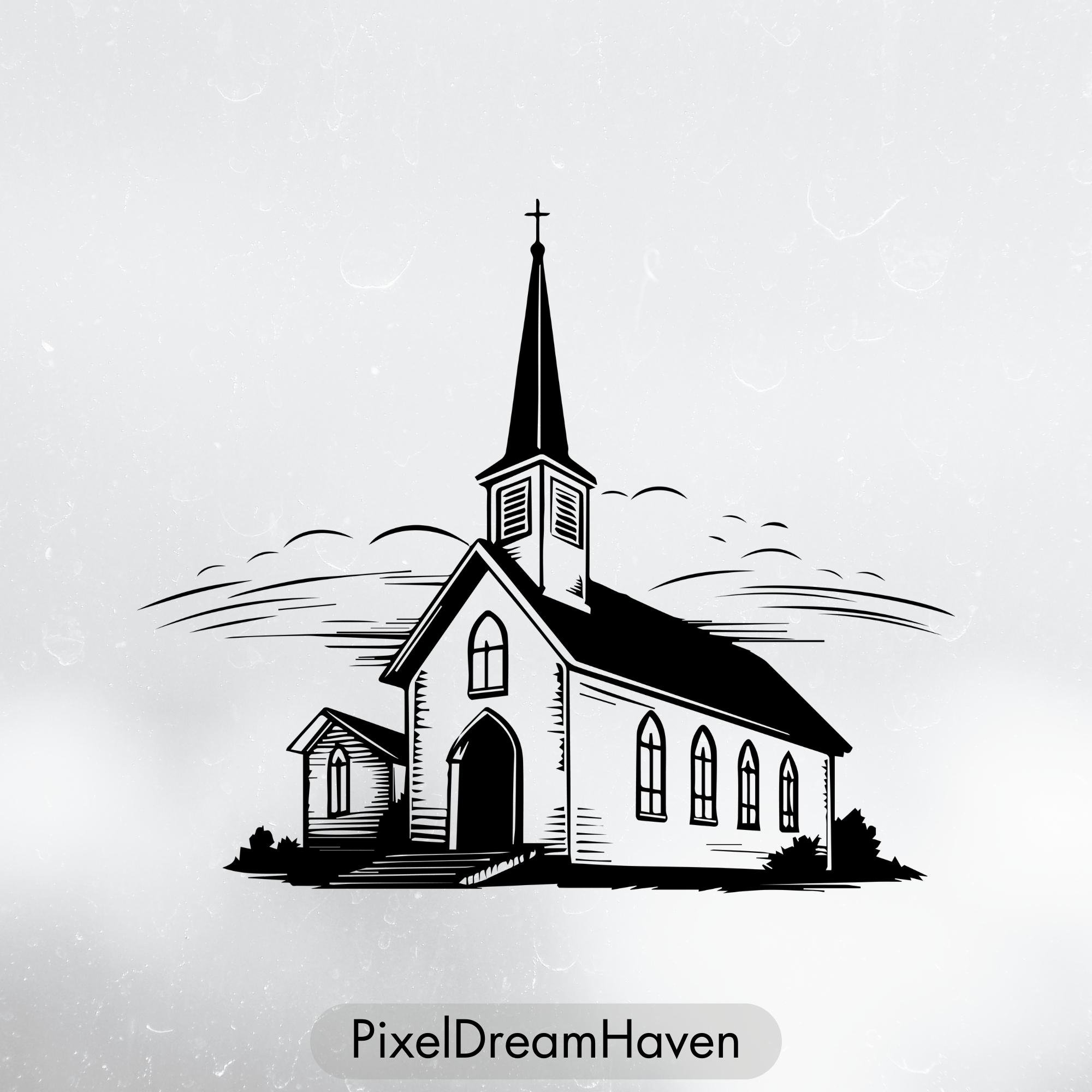 Church Svg, Church Png, Church Clip Art, Church Graphic, Church Vector ...
