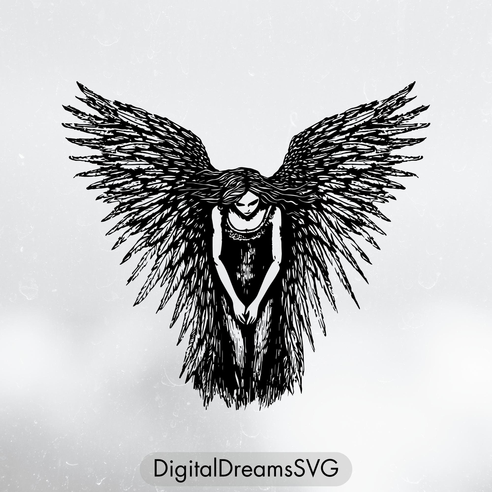Angel SVG, Angelic Transparent PNG, Moody Angel SVG, Angel Icon, Angel ...