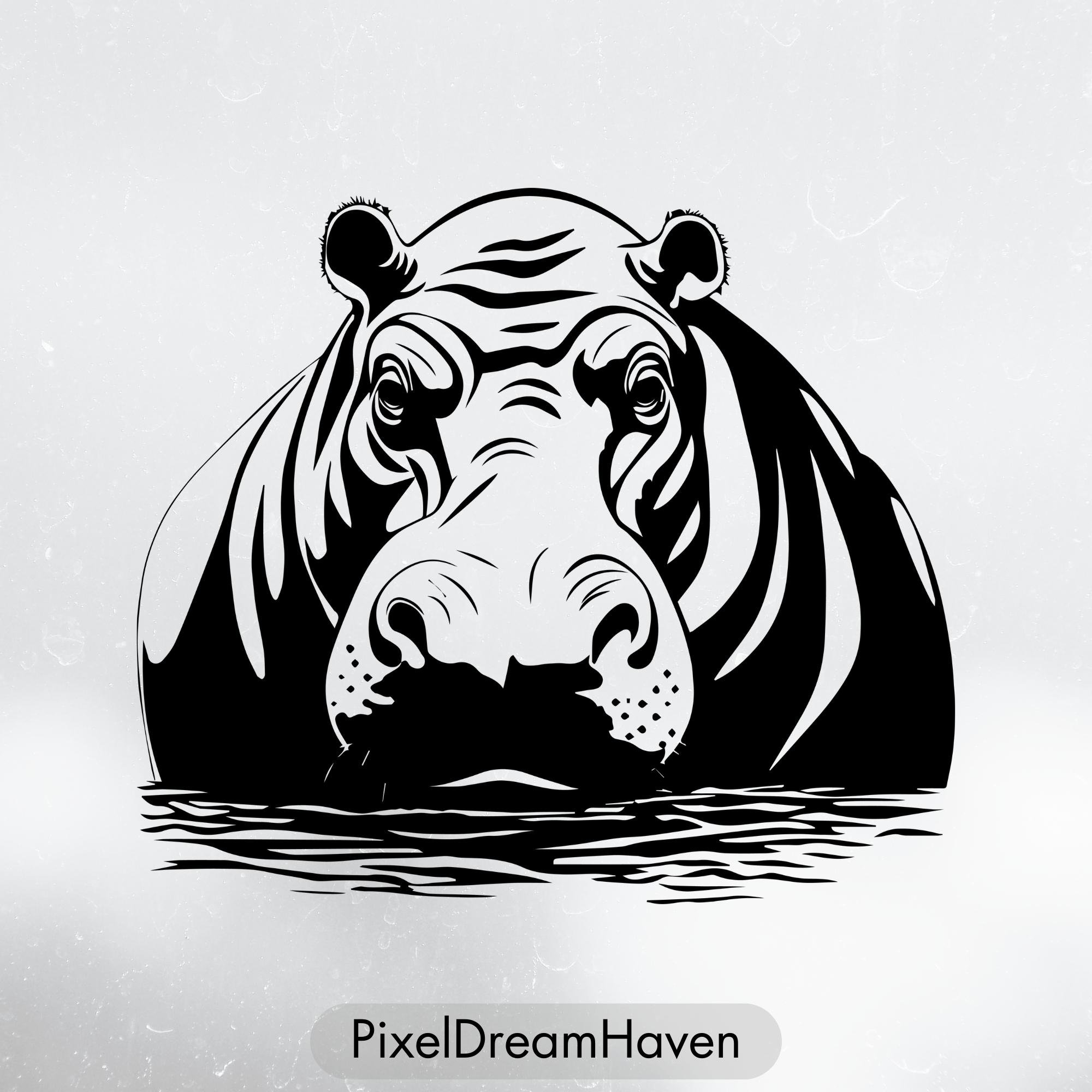 Hippo Svg, Hippo Png, Hippo Clip Art, Hippo Graphic, Hippo Vector ...
