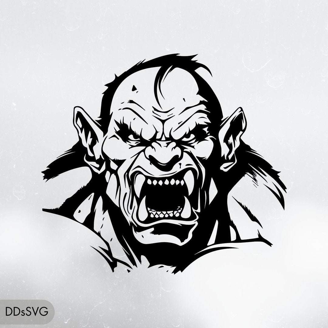 Angry Orc SVG Savage Orc Svg Black Fantasy Orc SVG Orc Fury Svg Instant ...