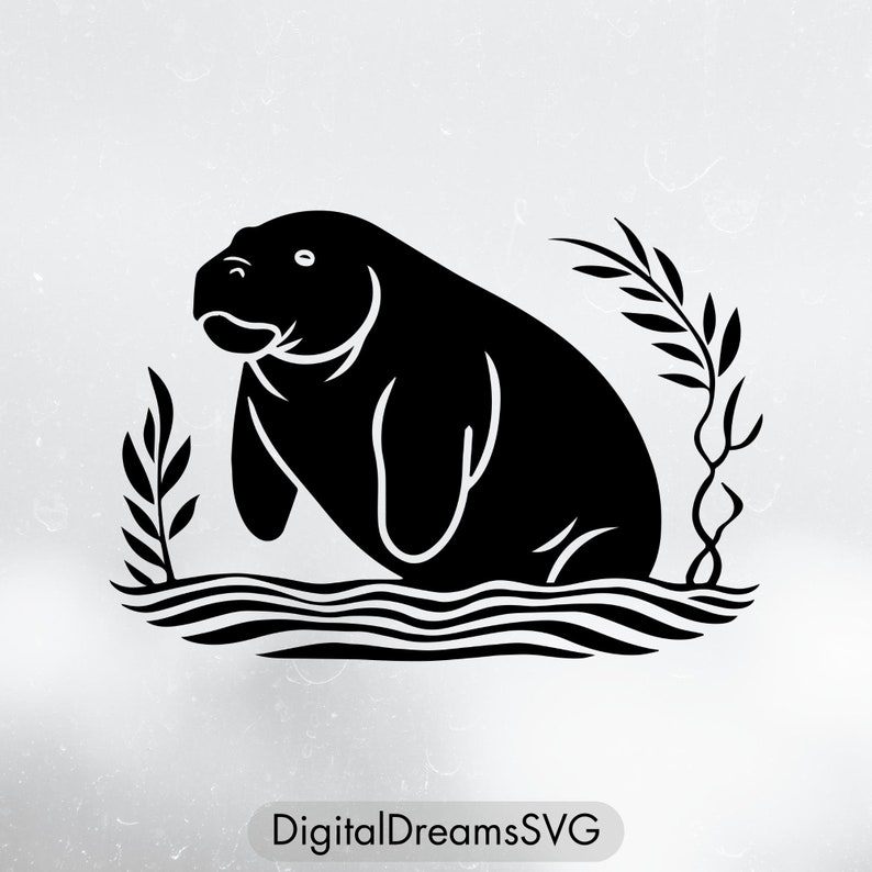 Manatee SVG PNG, Sea Cow Svg, Gentle Manatee Svg, Aquatic Svg, Manatee ...