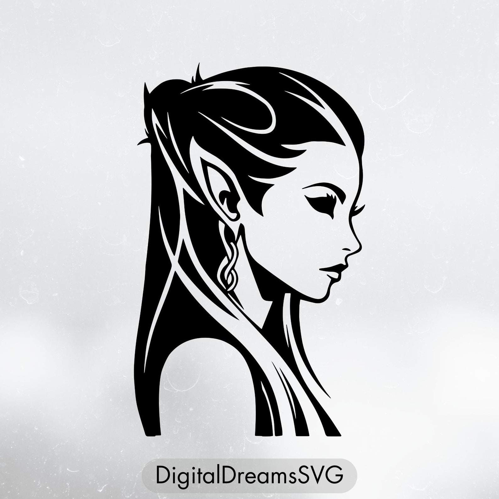 Graceful Elf Svg Beautiful Enchanting Elf Woman Svg Exquisite Fantasy ...