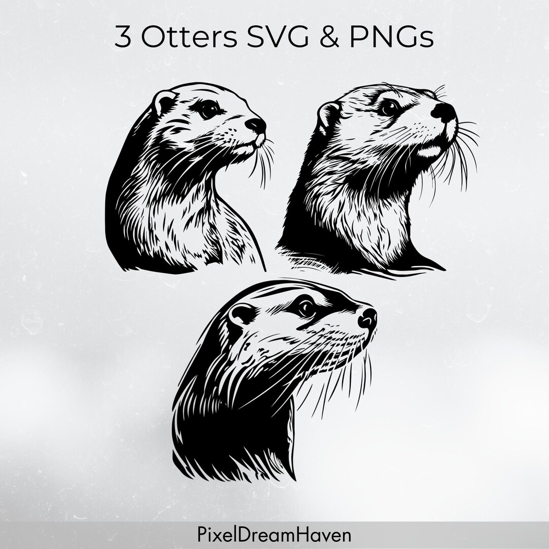 3x Otter Svg, Otter Png, Otter Clip Art, Otter Graphic, Otter Vector ...